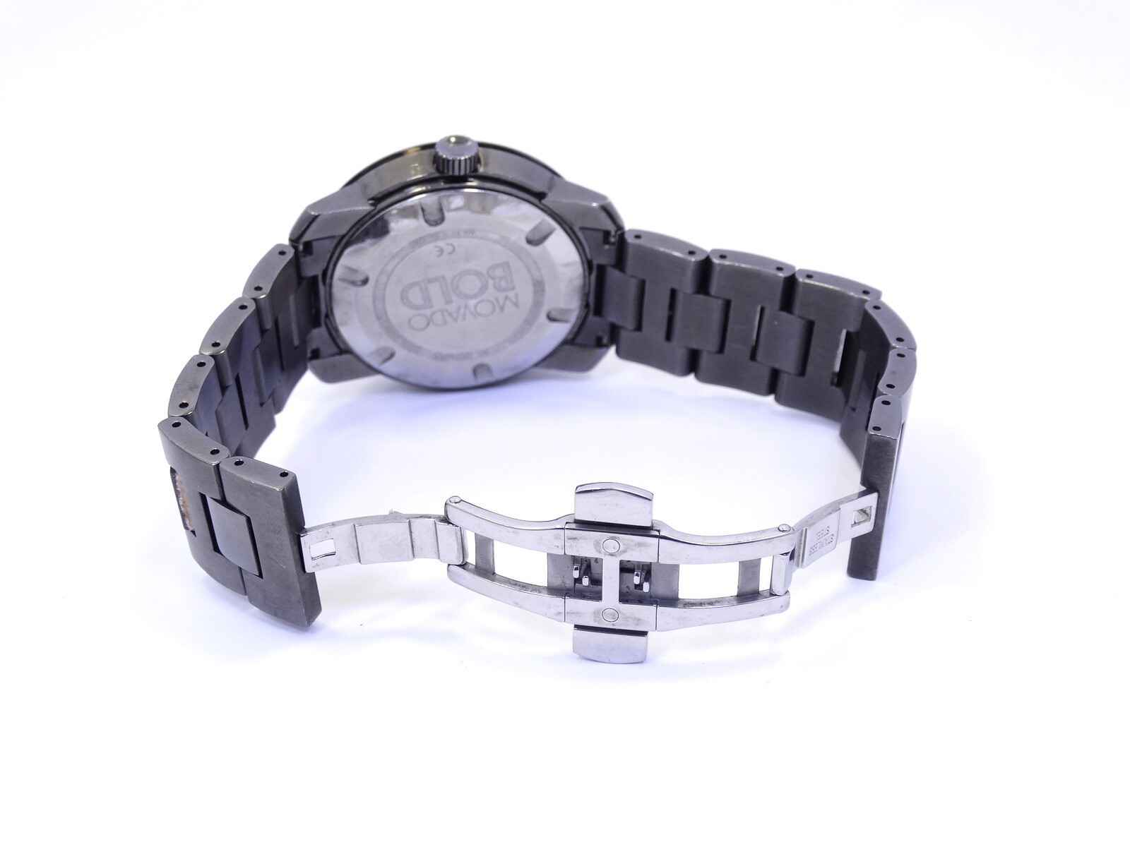 MOVADO BOLD Men's MB.01.1.34.6547 Black Crystal Dial Gun Metal Steel ...