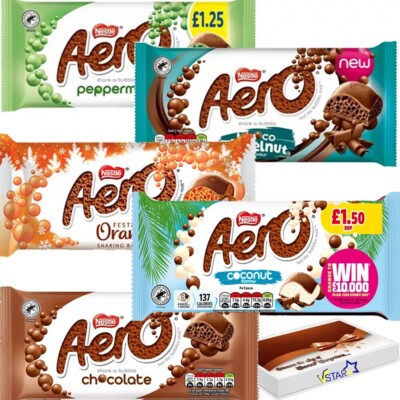 Aero Mixed Orange, Coconut, Peppermint, Hazelnut & Milk Chocolate 90g ...