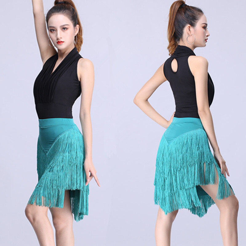 New Latin Salsa Rumba Tassels Rhythm Ballroom Practice Dress Cha Cha ...