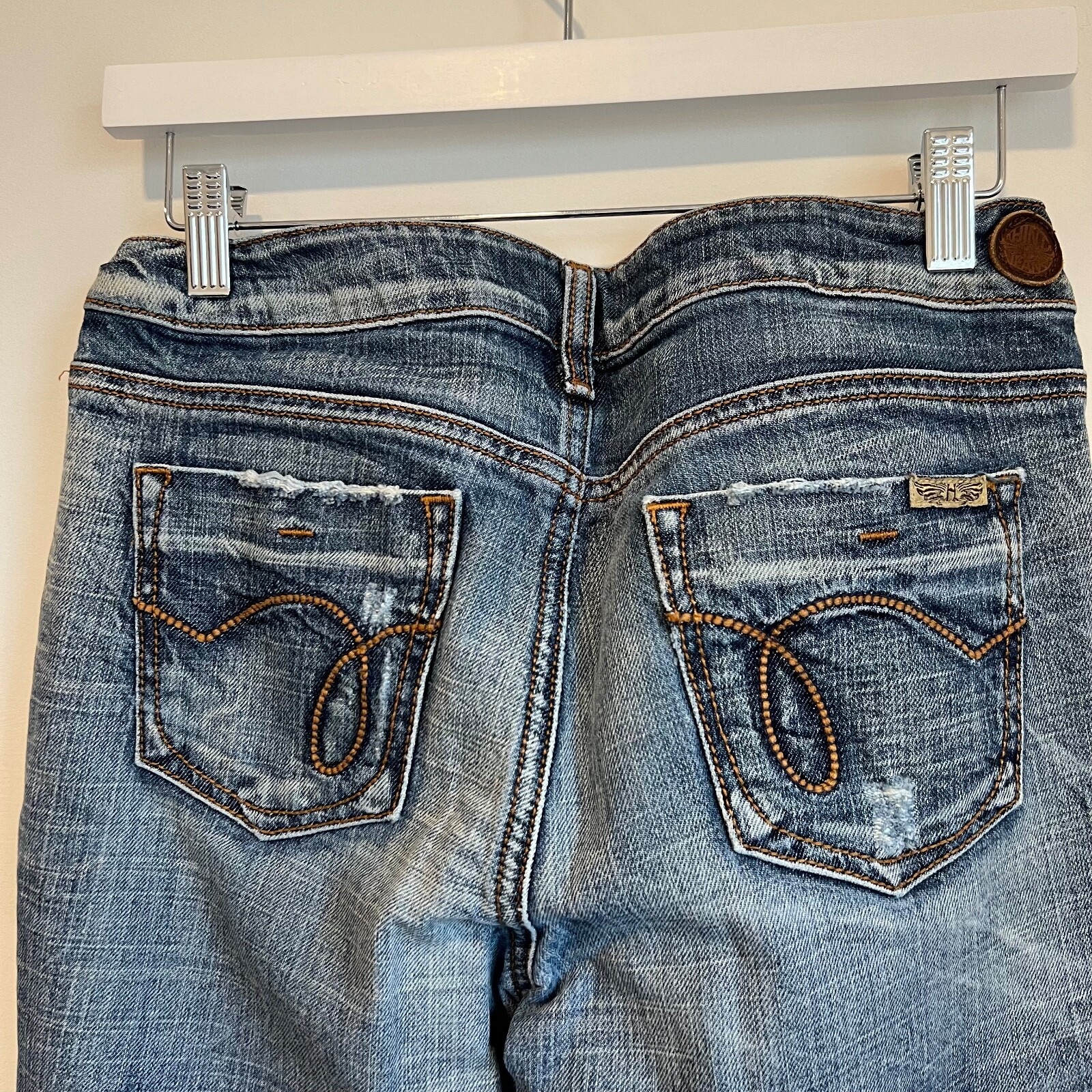Vintage HINT Denim Embroidered Wide Leg Jeans - Gem