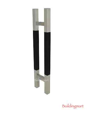1 Pair 800mm Barron Series Door Pull Handle - Mix of Wood and Stainless ...