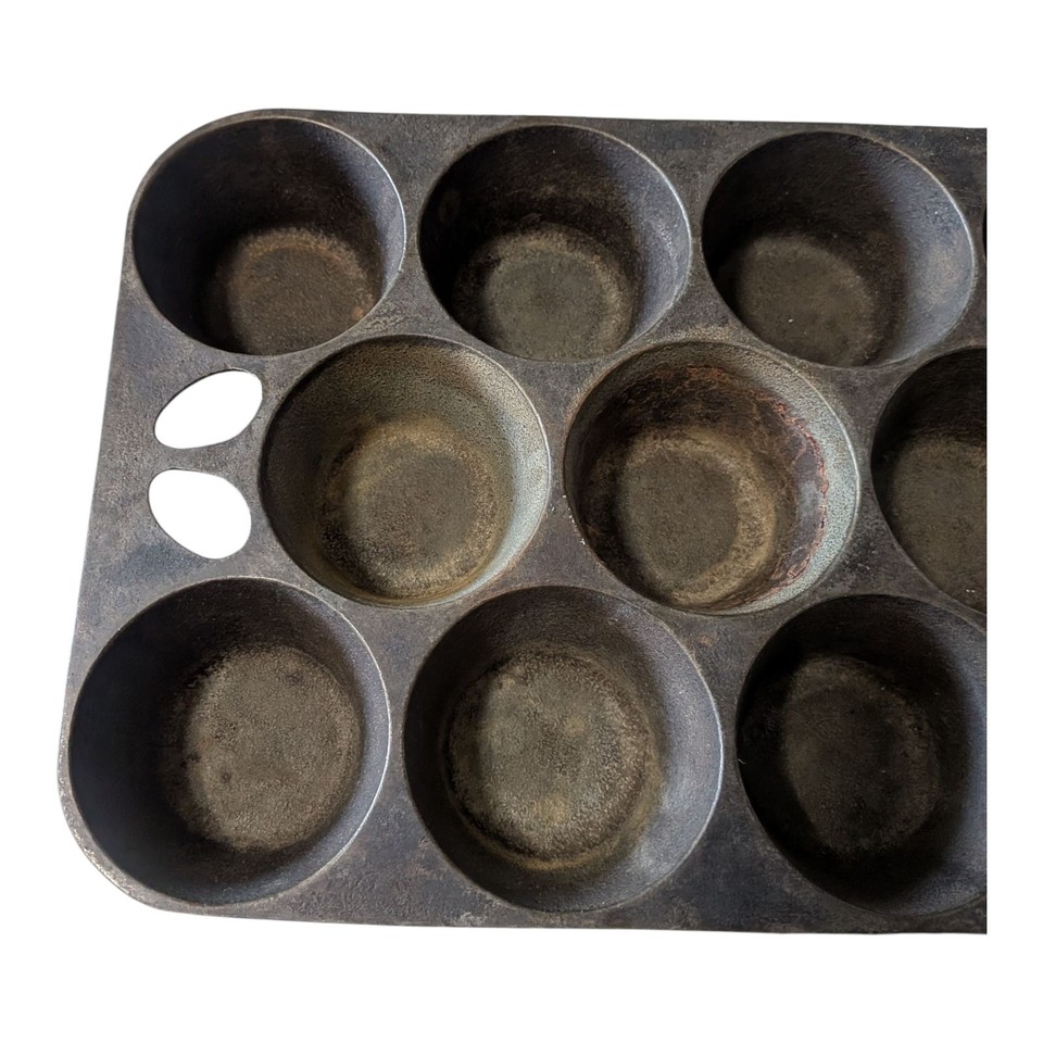 Cast Iron Popover Muffin Pan 11 Cup Tray Heavy Duty Stamped “A” On Back ...