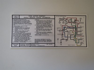 1984 LINCOLN CONTINENTAL TOWN CAR MARK VII 302 ENGINE EMISSIONS DECAL ...