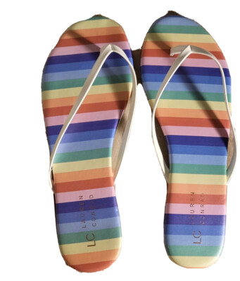 Lauren Conrad Multi Color Flip Flops Sz 11 NWT | eBay