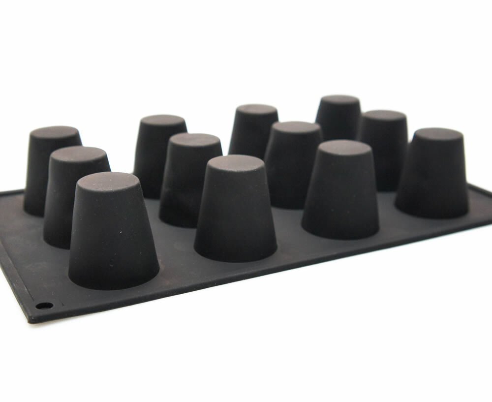 12 cell BLACK DARIOLE ENGLISH MADELEINE SILICONE BAKEWARE CAKE MOULD ...