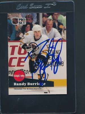 1991/92 Pro Set #4 Randy Burridge Bruins Signed Auto *D4636 | eBay