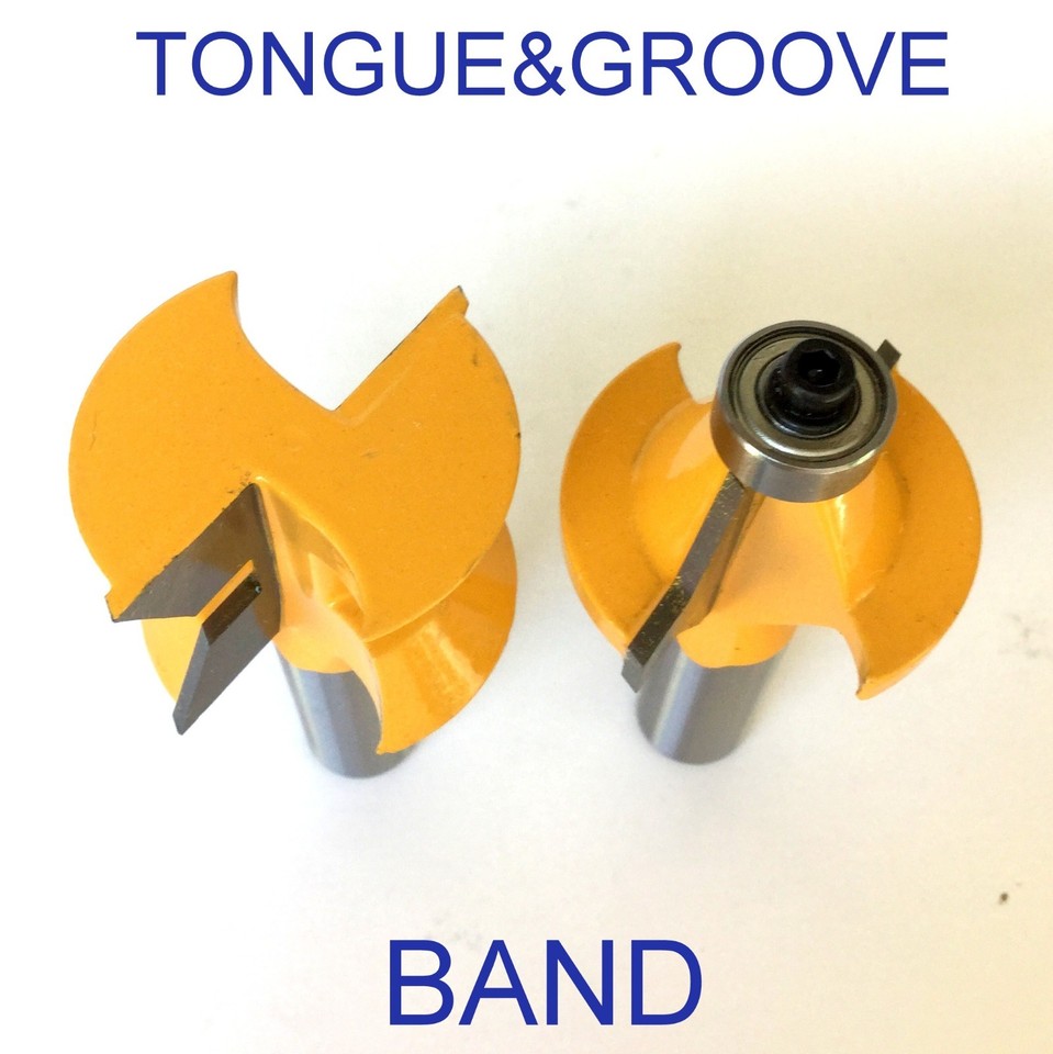 2 pc 1/2"SH Edge Banding Joint Tongue & Groove Router bit Set S | eBay