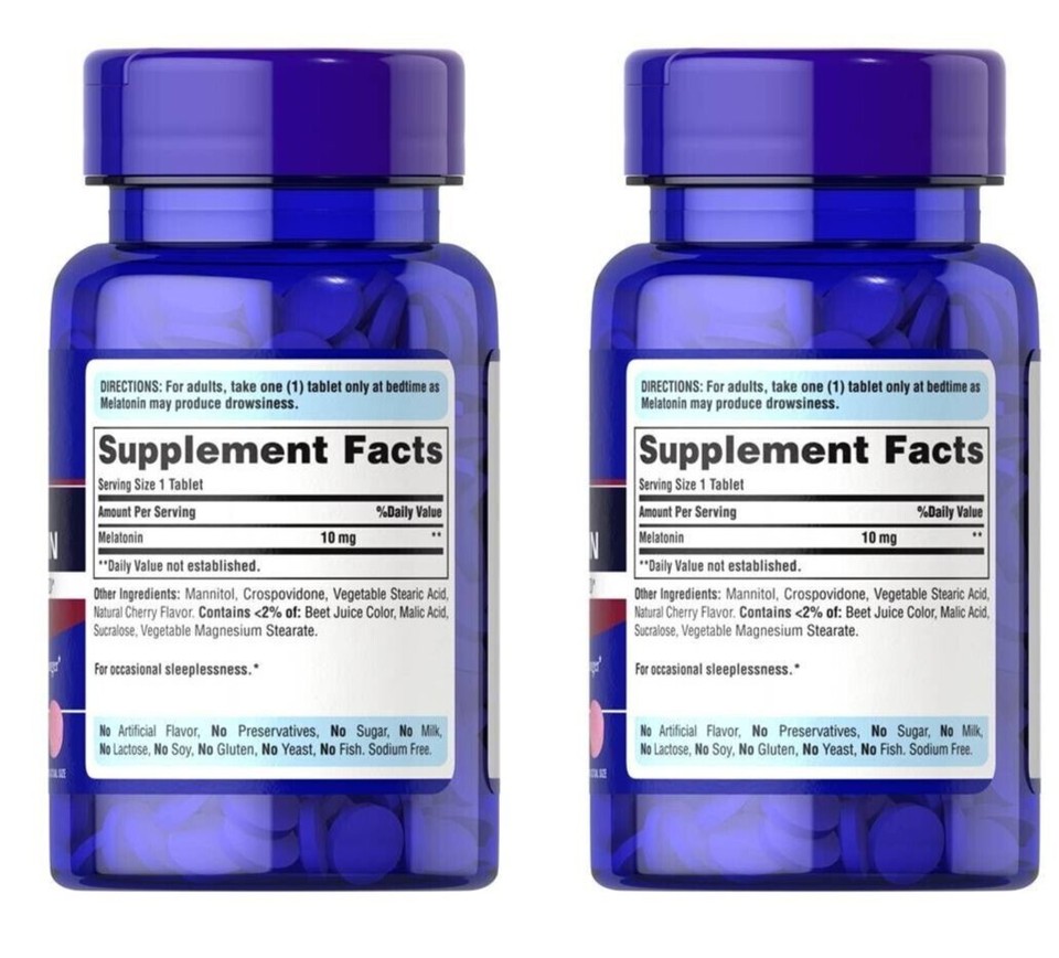 Super Strength Melatonin 10Mg Quick Dissolve Cherry Flavor 90X2=180 ...