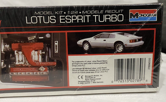 Lotus Esprit Turbo Monogram #2789 Factory Plastic Model Kit for sale ...