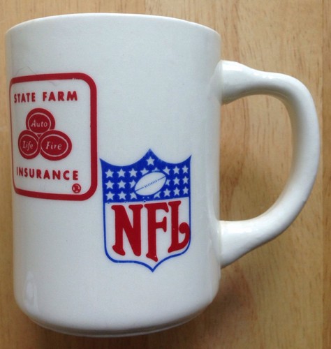 1970s NFL STATE FARM INSURANCE COMPANY COFFEE MUG, MADE IN USA, VINTAGE ...