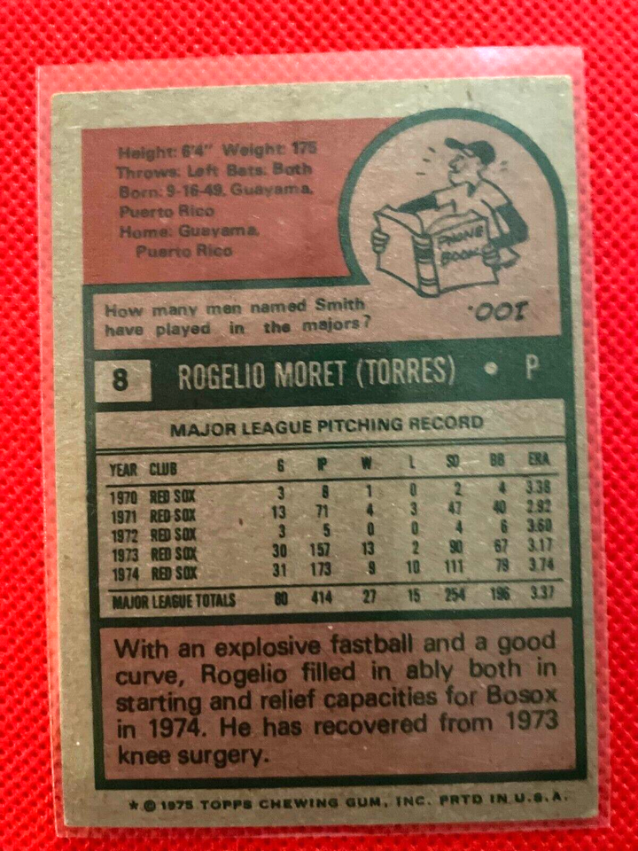 1975 TOPPS # 8 rogelio moret | eBay