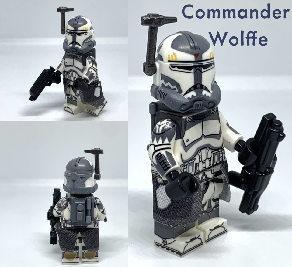 Lego RARE custom Wolfpack Clone Troopers - 8 Figures, Commander Wolffe ...