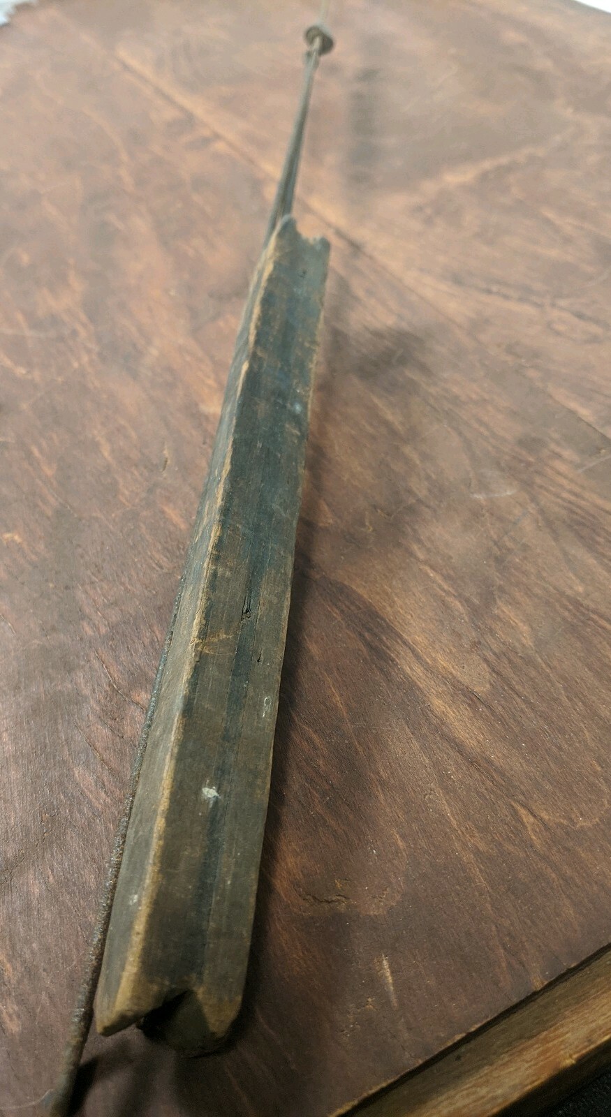 Antique Ice Fishing Tip Up Rod Vintage Handmade Flattened Minie Ball ...