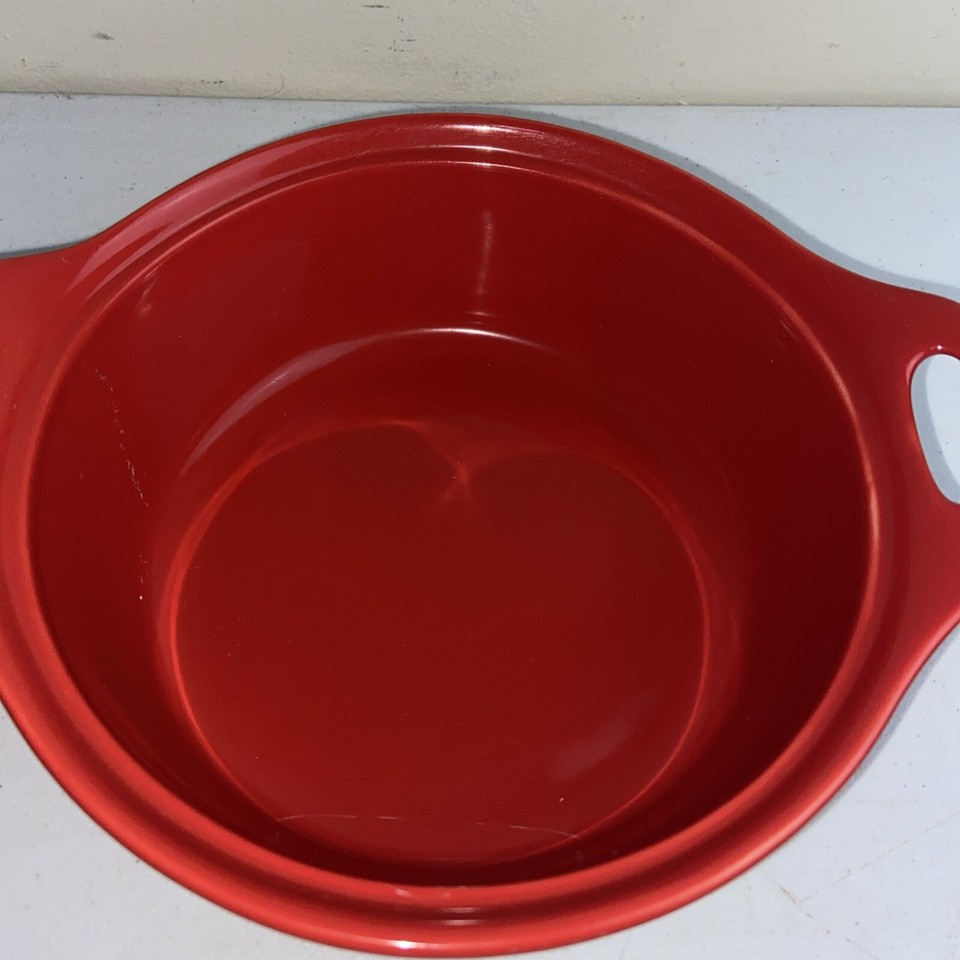 CorningWare Creations Red Stoneware Baking Casserole Dish With Lid 1.5 ...
