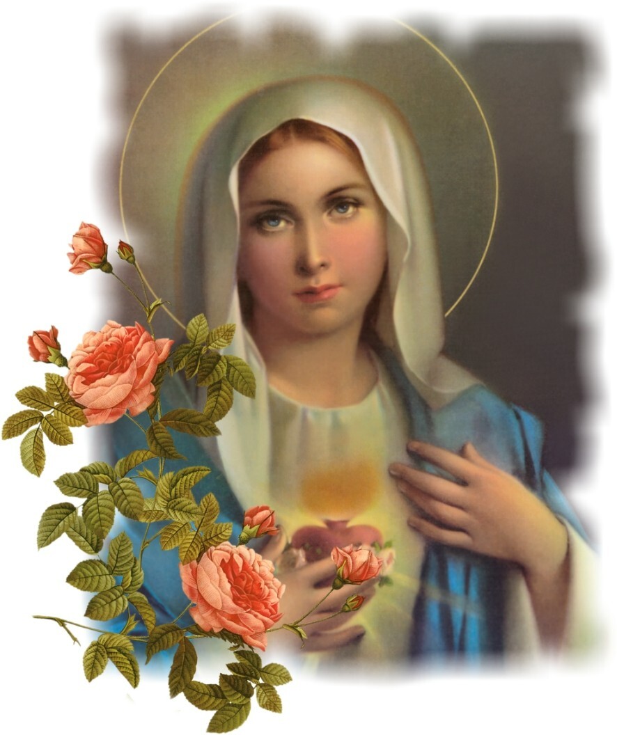 Mother Mary With Flowers