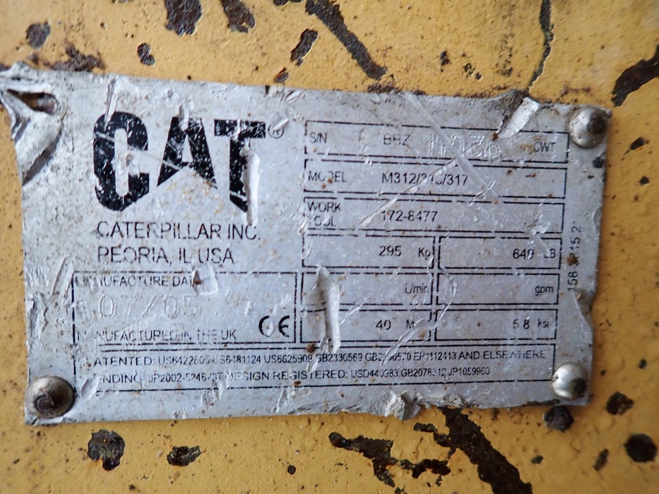 Caterpillar 315C Hydraulic Quick Coupler Pin Grabber Excavator 315CL ...