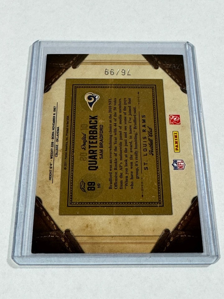 2011 Timeless Treasures Silver St. Louis Rams Football Card #89 Sam ...