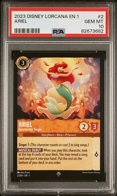 Disney Lorcana ARIEL 2/204 Spectacular Singer PSA 10 GEM MINT Super ...