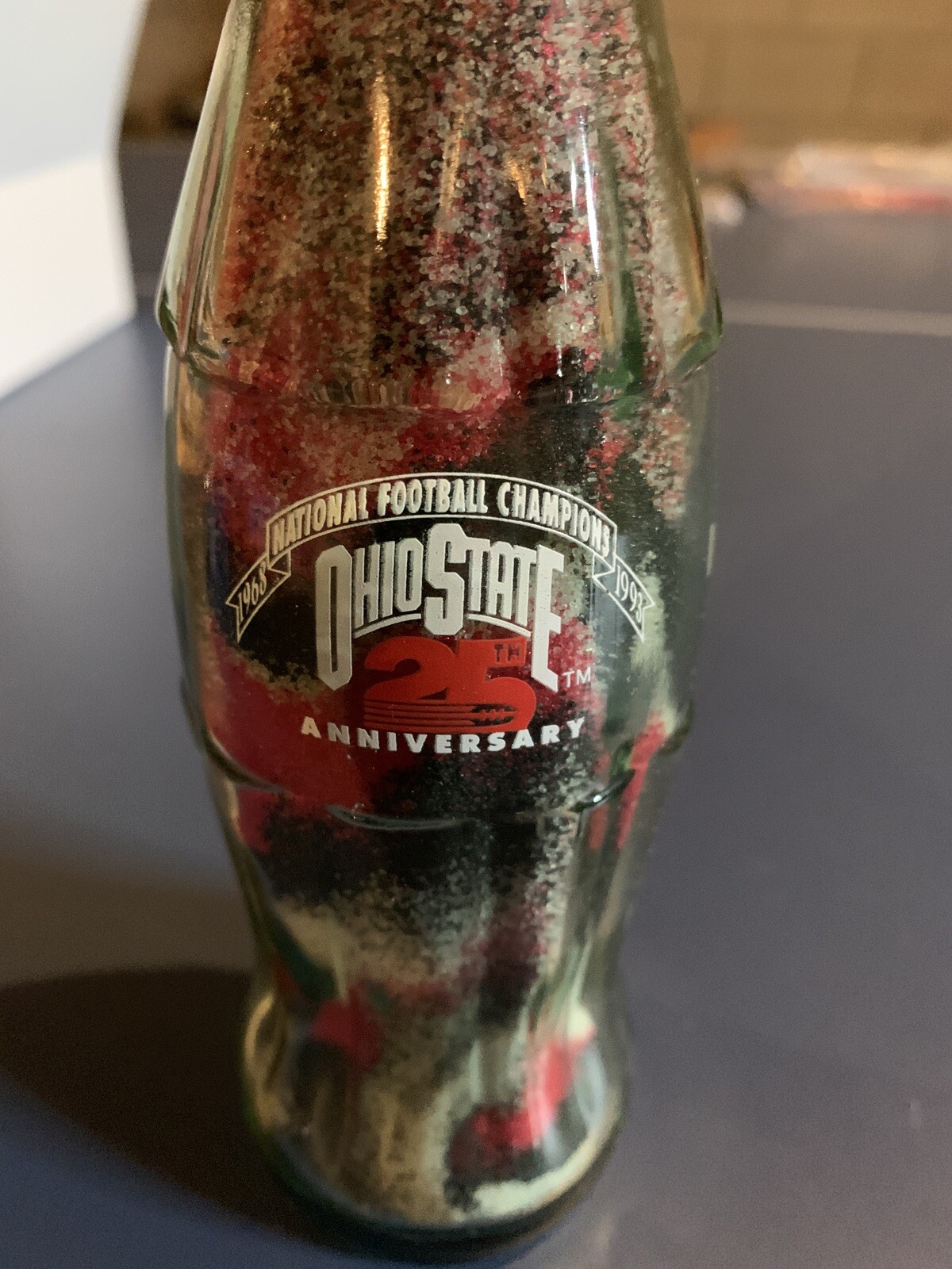 Ohio State Football Rare Coke Collectible Glass Bottle 25th Anniversary ...