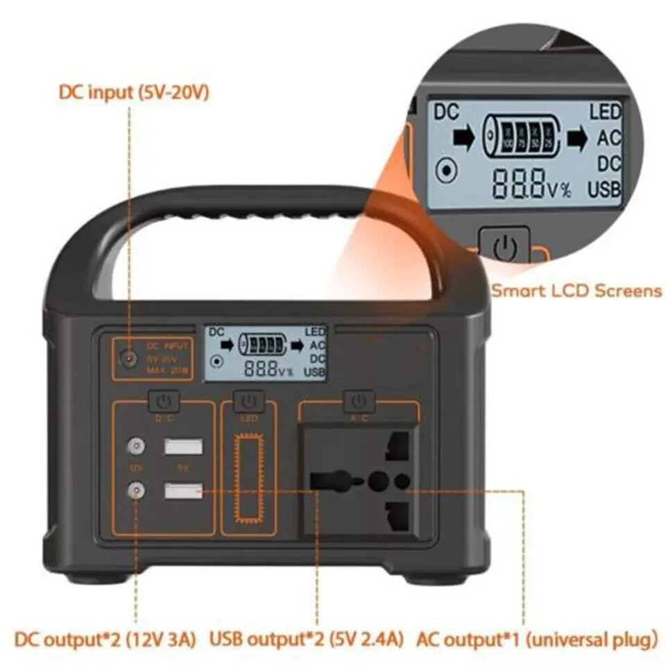 Outdoor Emergency Solar Generator Portable Power Station 100W 220v/110v ...