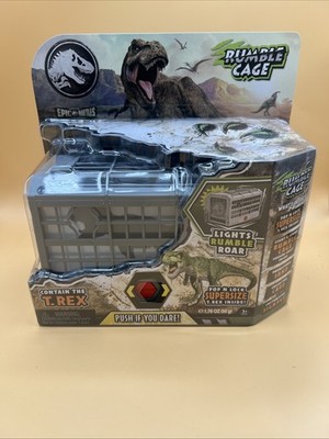 Jurassic World Captivz Epic Battles T-Rex Rumble Cage Lights and Sounds ...