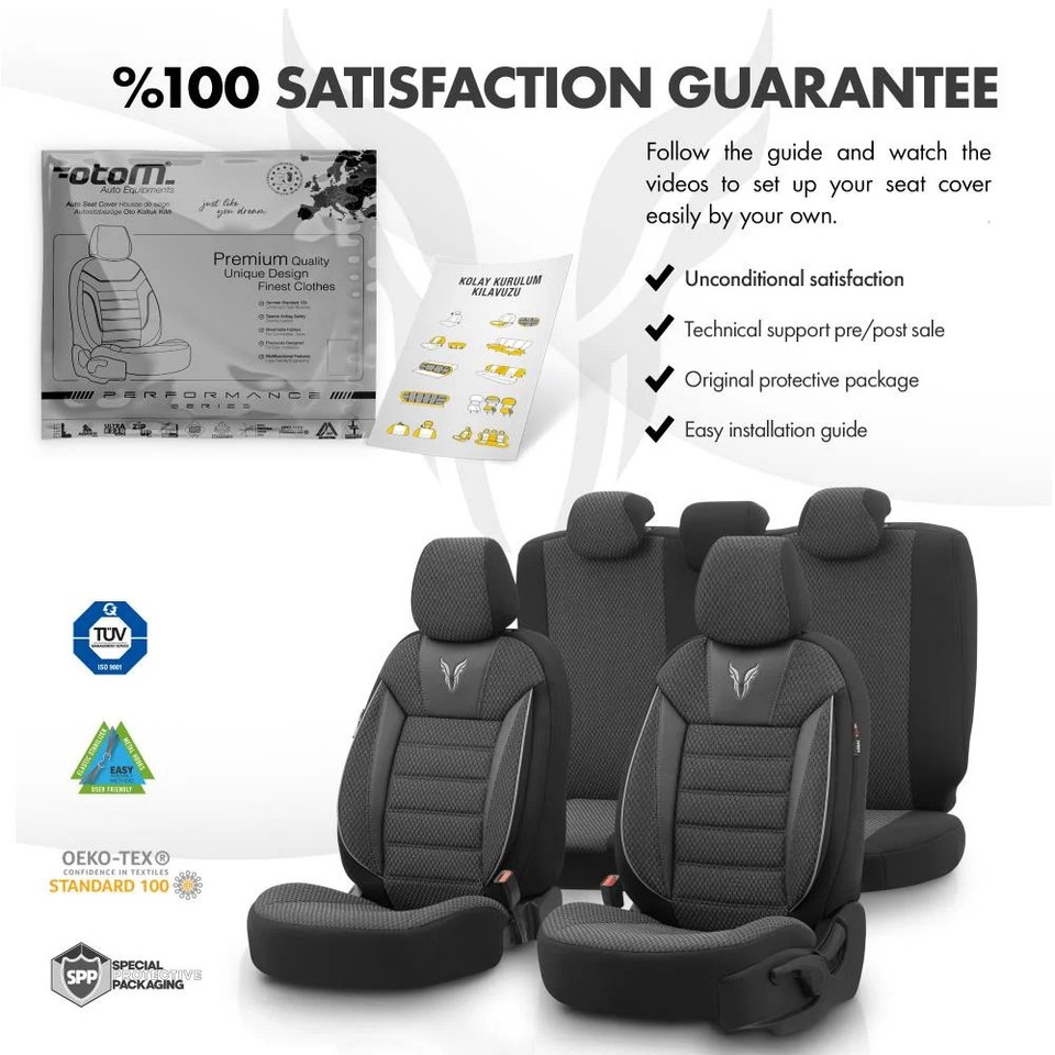 Car Seat Covers TORO Black Grey For Kia CLARUS Estate 1998-2001 | eBay UK