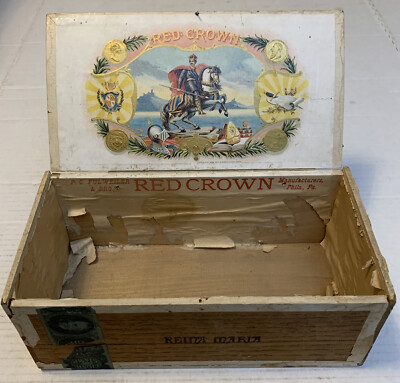 Red Crown Cigar Box 1883 Tax Stamp P.C. Fulweiler & Bro Philadelphia Pa ...