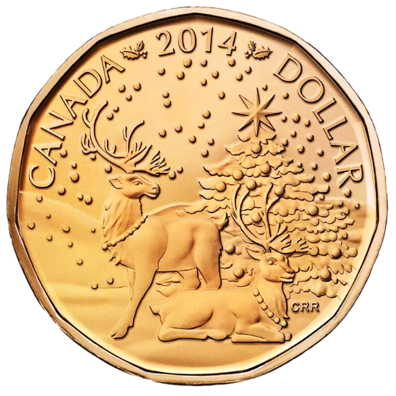 Canadian 1 Dollar 2014 2014 Canada $1 Lucky Loonie Dollar Coin Queen