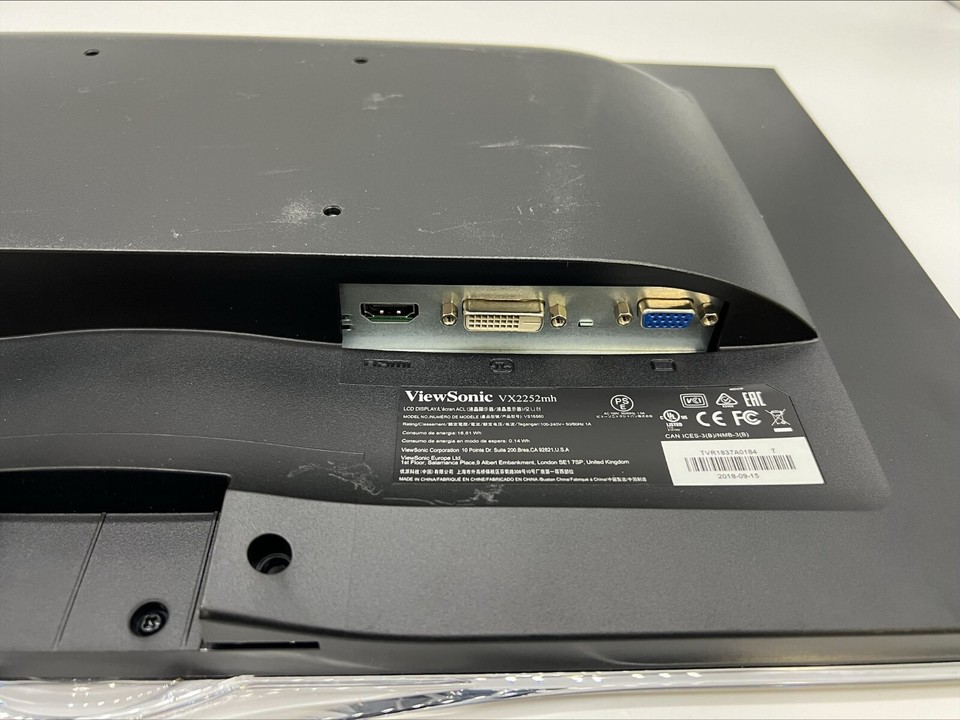 ViewSonic VX2252MH LED 22" Widescreen Full HD 1080p LED Monitor Parts ...