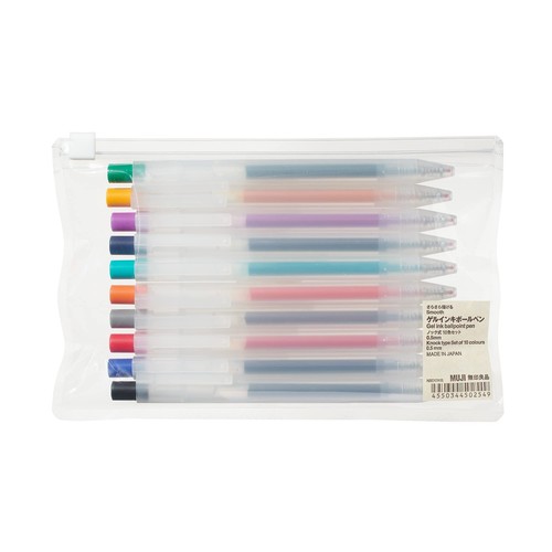 Smooth Gel Knock Type Pen 0.5mm 10 Colors Set Japan import | eBay