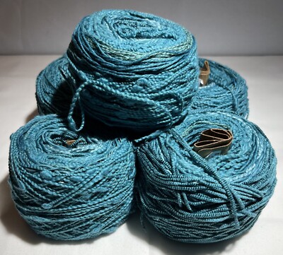 Feza Yarn - Alp Natural Novelty Yarn - #711 Ocean Blue - 5 Skeins - New ...