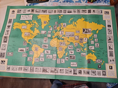 US And World Stamp Maps Large 22x34 | eBay