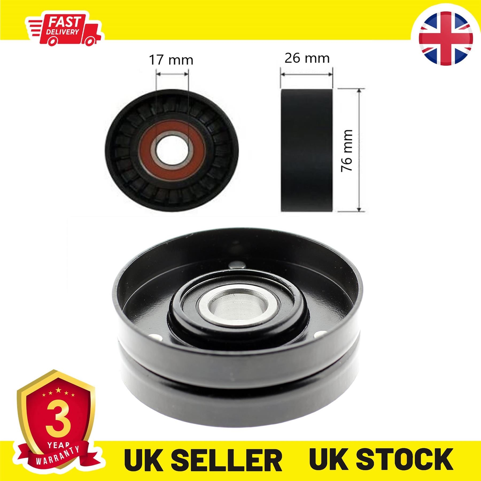 Tensioner Pulley V-Ribbed Aux Belt For RENAULT Laguna I Safrane II ...