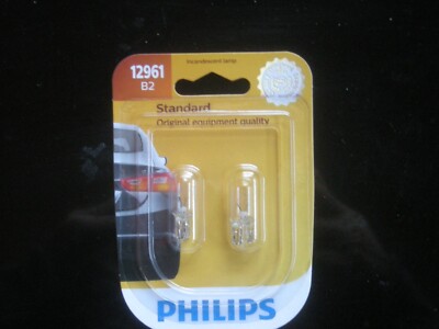 License Plate Light Bulb-Standard - Twin Blister Pack Philips 12961B2 ...