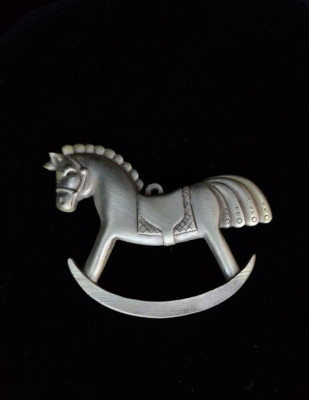 Vintage Pewter Rocking Horse Christmas Ornament | eBay