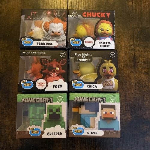 Mini Tubbz Cosplaying Ducks Lot 6 Chucky, IT, Minecraft, Five Nights At ...