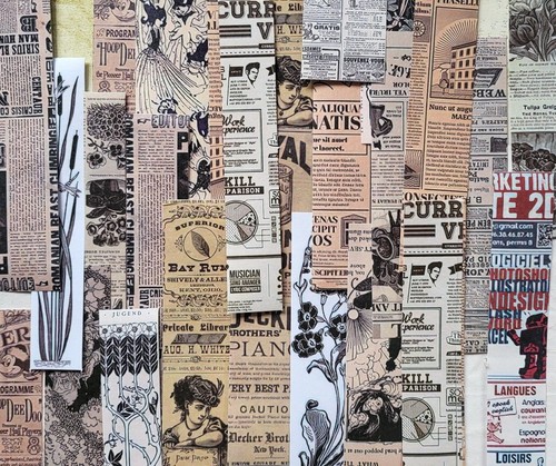 Retro vintage newspaper magazine adds Junk Journal Stickers Stripe 40 ...