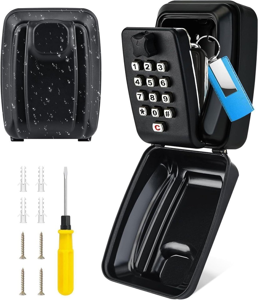 Key Safe Wall Mounted Police Approved Key Lock Box Outdoor Large Key ...