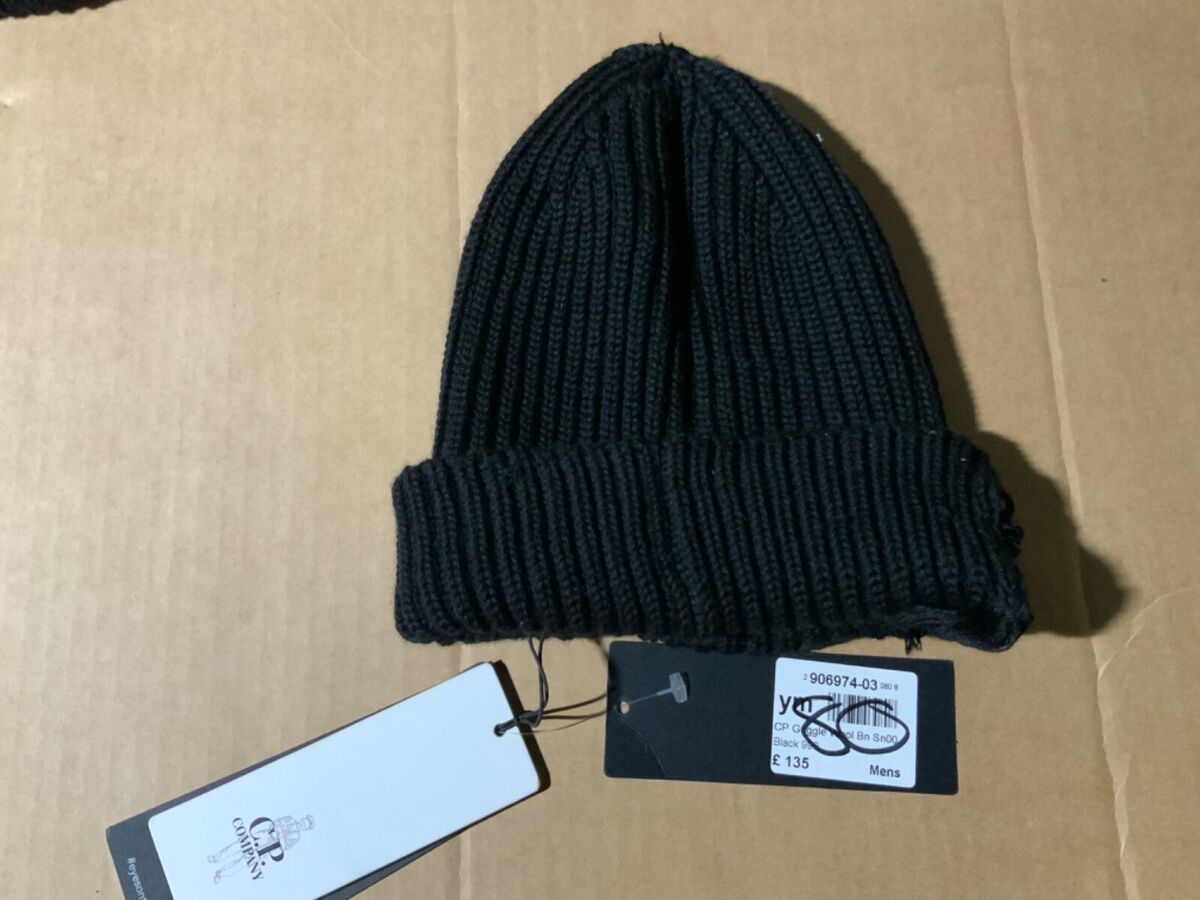 Cp Company Goggle Wool Beanie Hat Black Authentic New Cp Company Goggle Wool Beanie Hat Black Authentic New
