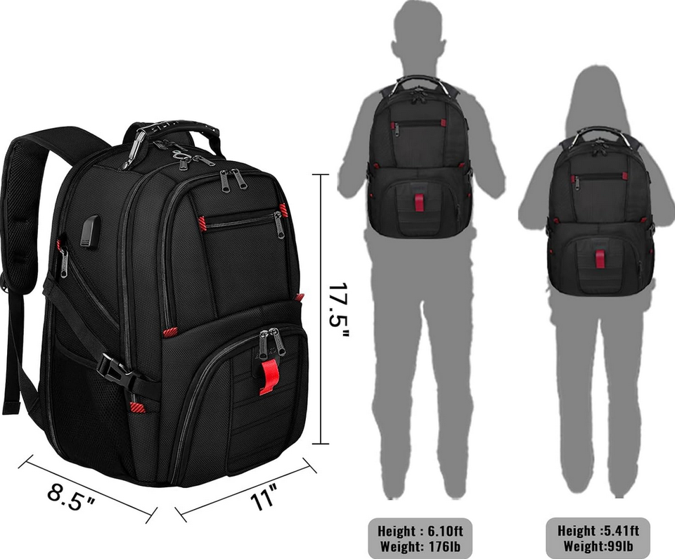 Travel Backpack Extra Large 15.6" Laptop Backpacks for Men Women Water ...