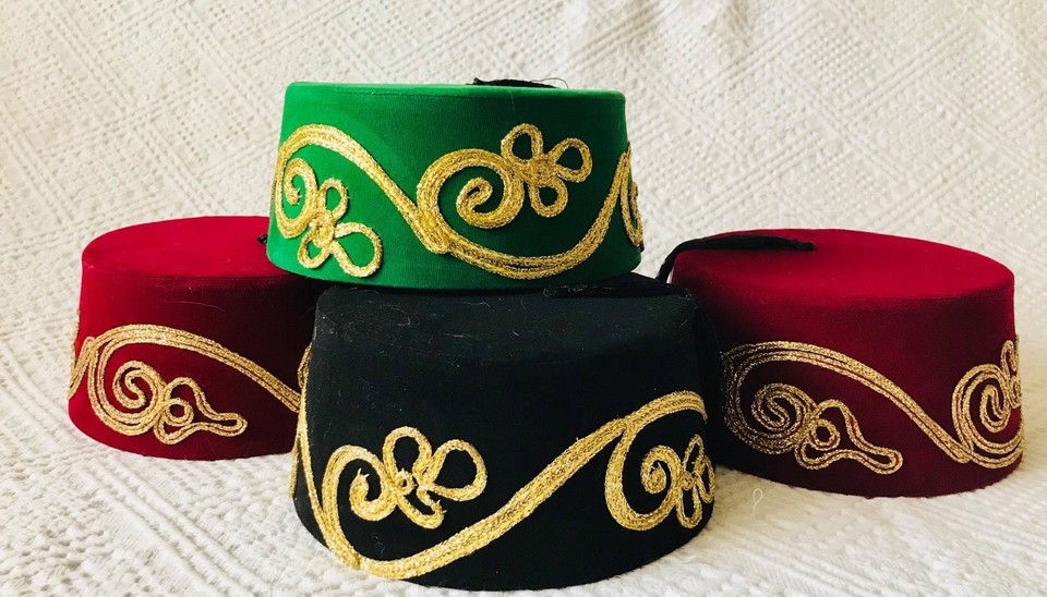 Red Fez Hat, Genuine & Authentic Turkish Fes, Ottoman Tarboosh Wear w ...