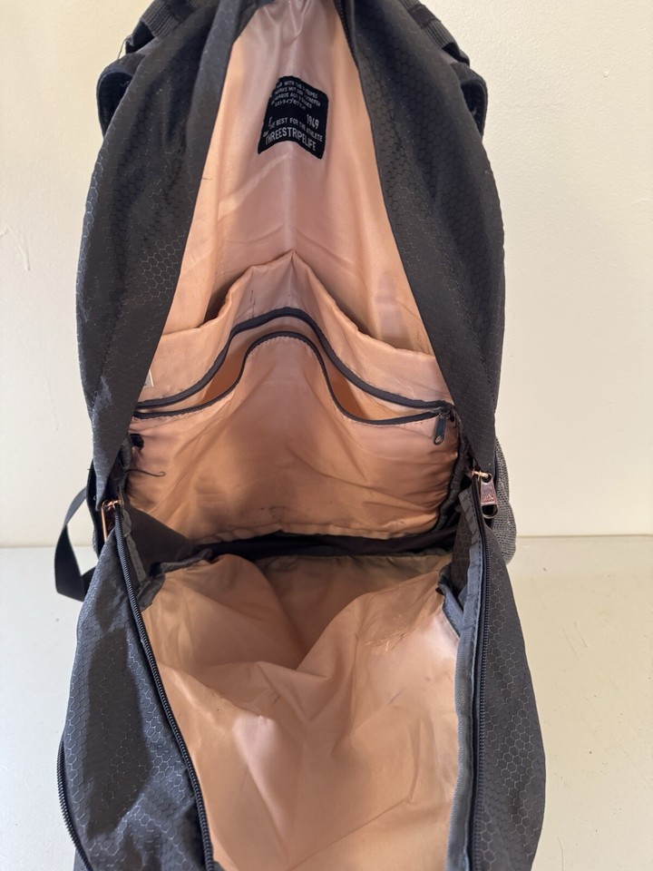 Adidas Backpack Black Gray Load Spring 5 Compartments Sports Hiking ...