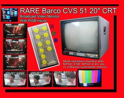 RARE! Barco CVS 51 20" CRT Broadcast Video Monitor w/RGB Inputs Gaming ...