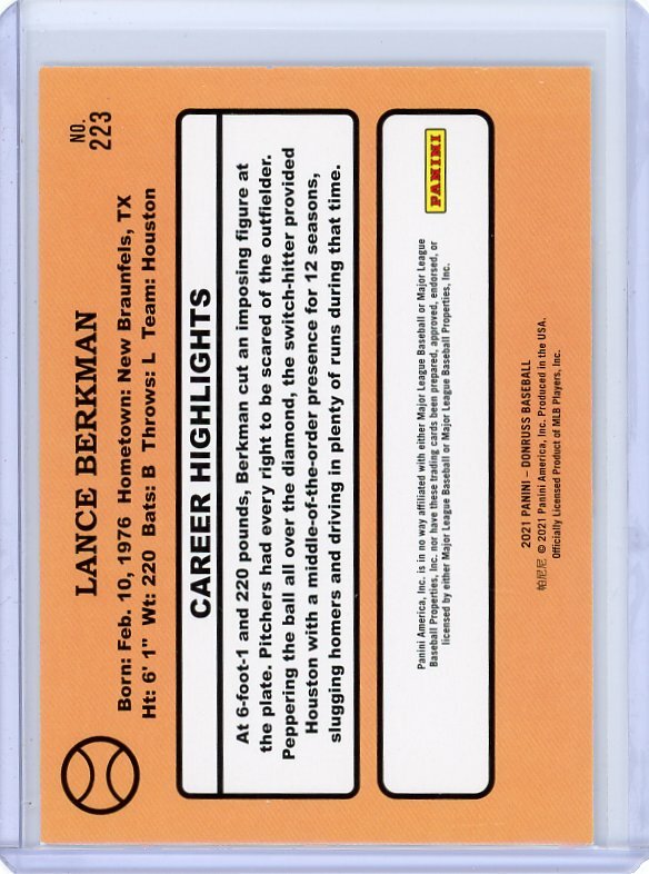 2021 Donruss Lance Berkman - Big Puma Variation - Houston Astros | eBay