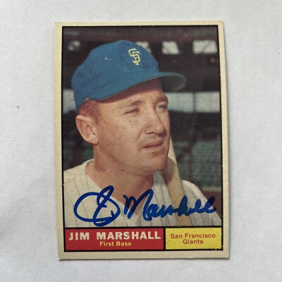 JIM MARSHALL 1961 TOPPS AUTOGRAPHED SIGNED AUTO BASEBALL CARD 188 | eBay