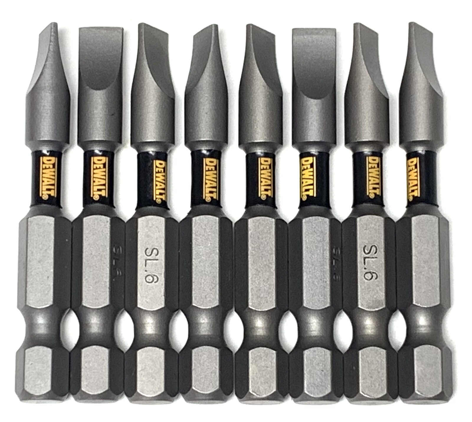 Slotted SL6 2in. DEWALT TOUGH GRIP 8 Pc Bit Set IMPACT READY NEW | eBay