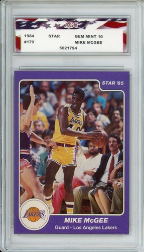 1984 Star #179 Mike Mcgee AGC Gem Mint 10 LA Lakers | eBay