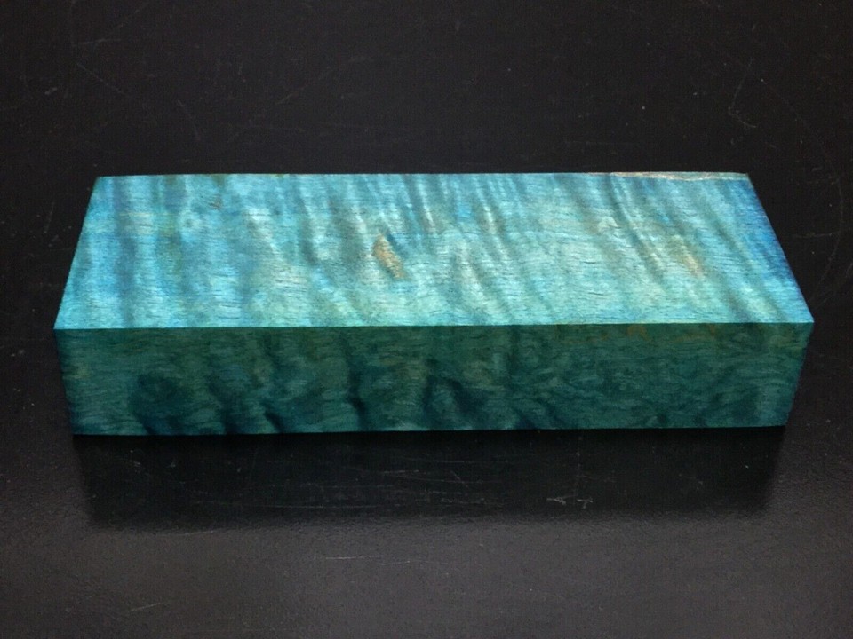BL428 STABILIZED Dyed Curly Maple Knife Block Blank Pistol Grip Wood | eBay