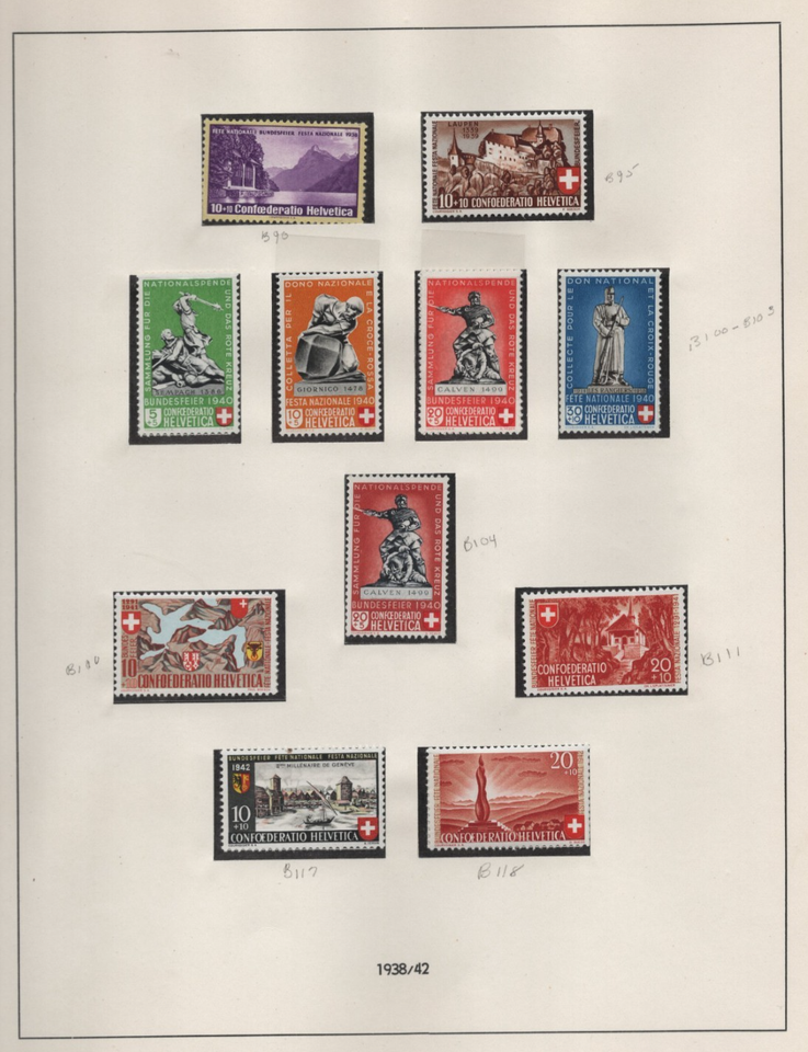 SWITZERLAND 1934-48 COLLECTION OF 127 ALL COMPLETE SETS MINT HINGED ...
