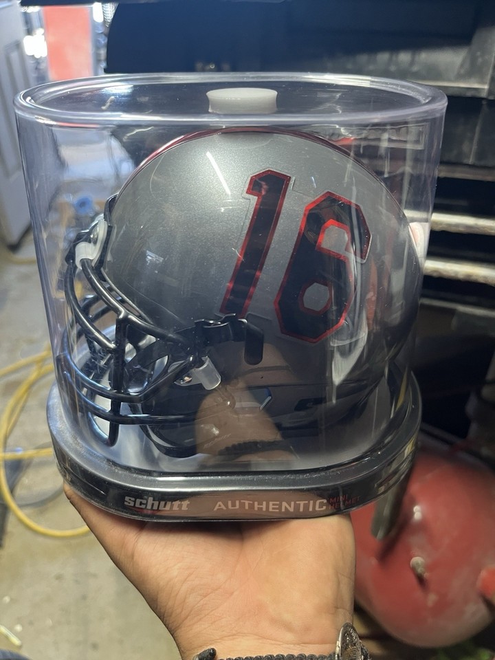 Texas Tech Red Raiders CUSTOM Slate Chrome Decals W/Visor Mini Football ...